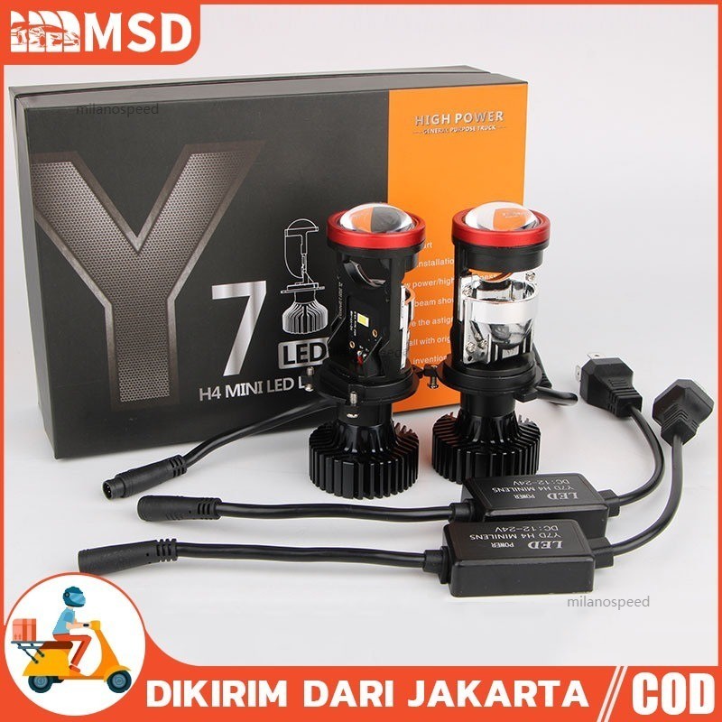Jual Lampu led mobil motor Y7D H4 mini projector projie y7d super ...