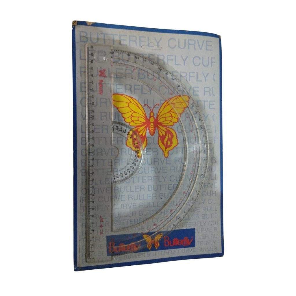 Jual Penggaris Busur Plastik Besar / Plastic Ruler - Butterfly ART-775 ...