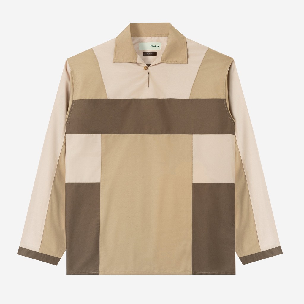 Jual DUHA Baju Muslim Patchwork Lengan Panjang - Dhia - Khaki Stone ...