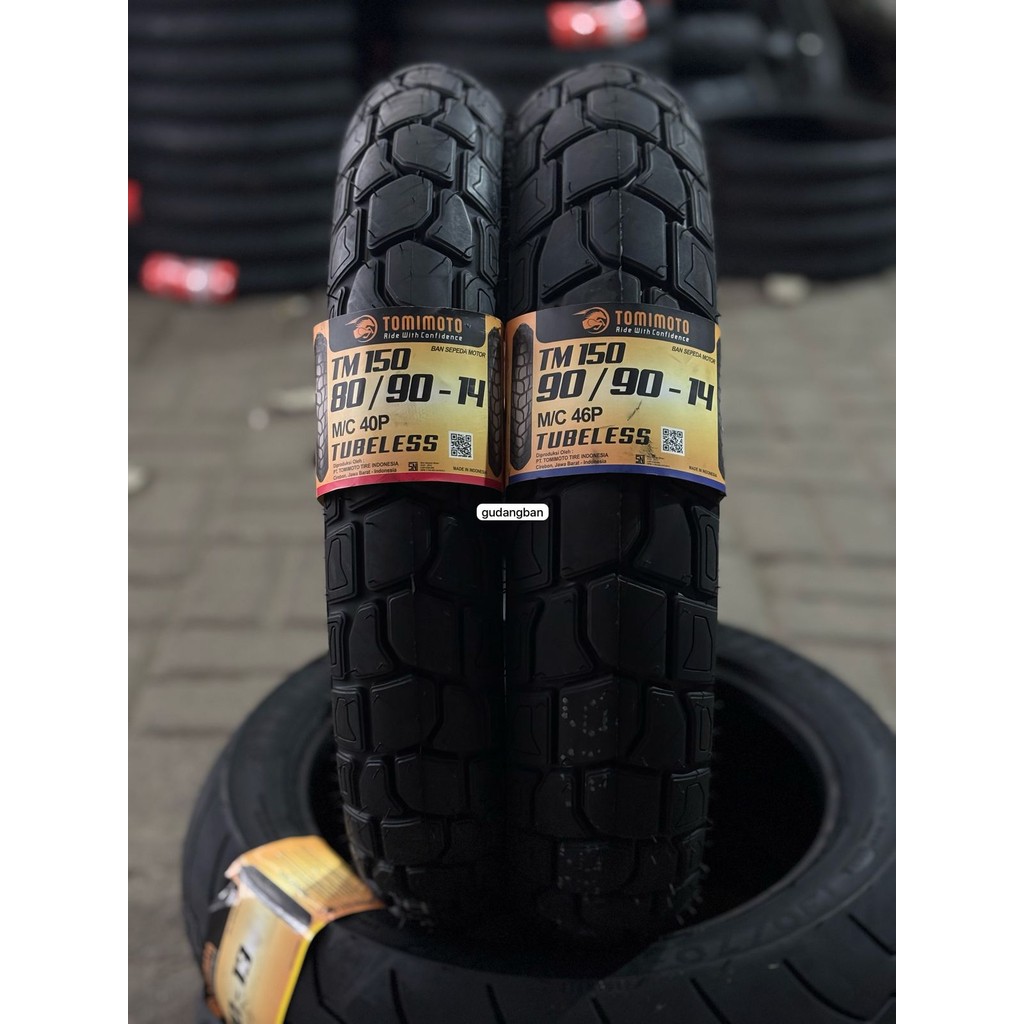 Jual ( PAKET 2 BAN - TM150 ) 80 90 14 dan 90 90 14 TOMIMOTO BAN SEMI ...