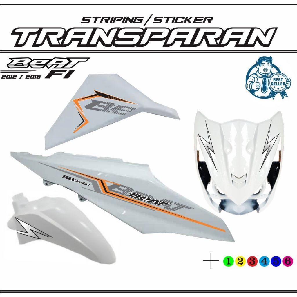Jual Sticker Striping Beat Fi Transparan Bneing Uv Custom List Simple ...