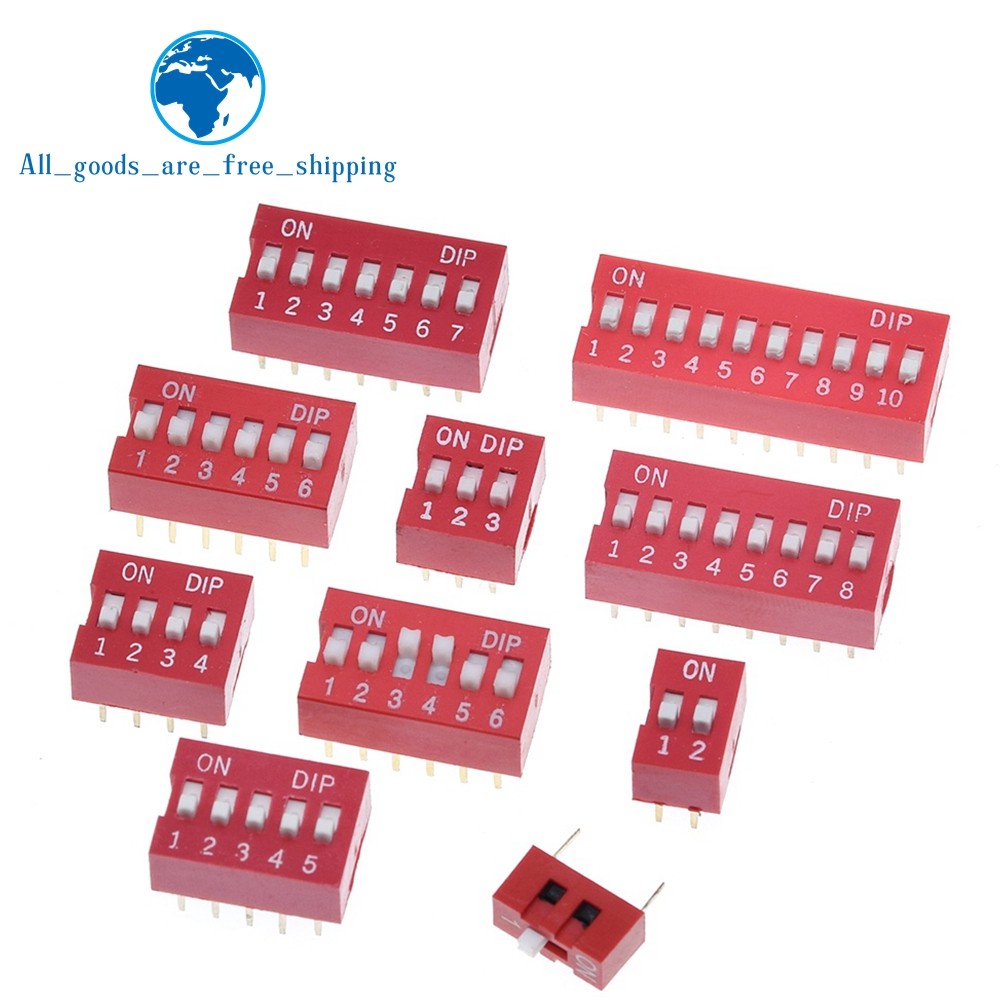 Jual TZT 10pcs Slide Type Switch 1 2 3 4 5 6 7 8 10PIN 2.54mm Position ...