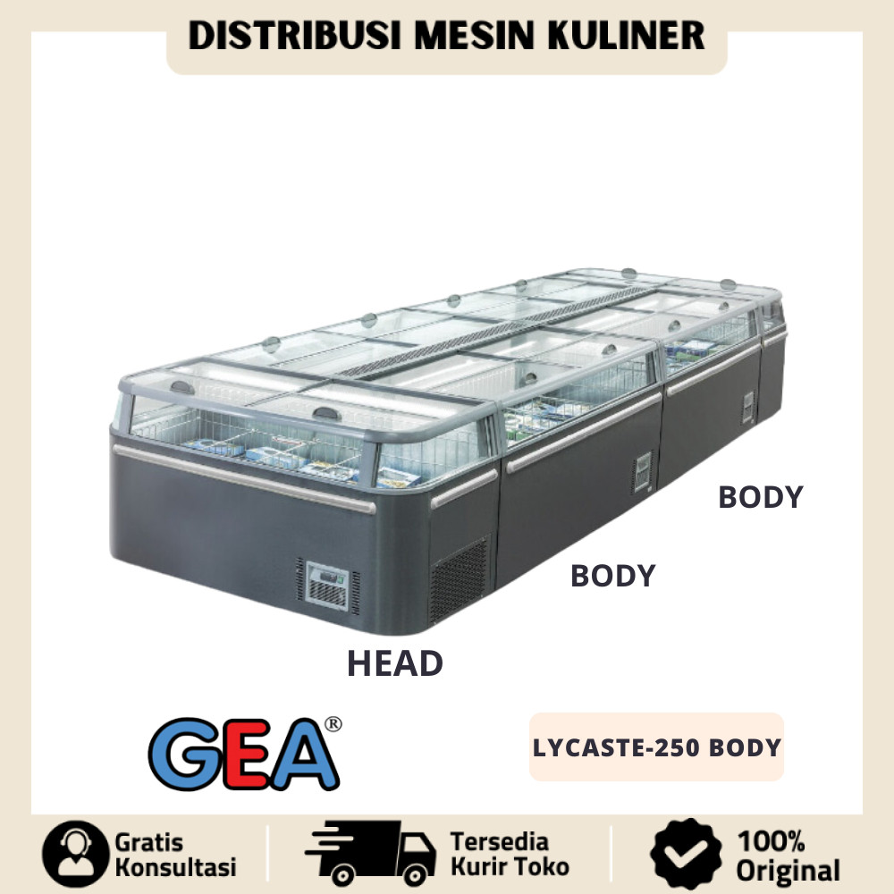 Jual FREEZER SUPERMARKET GEA LYCASTE-250 BODY GLASS DOOR ISLAND FREEZER ...