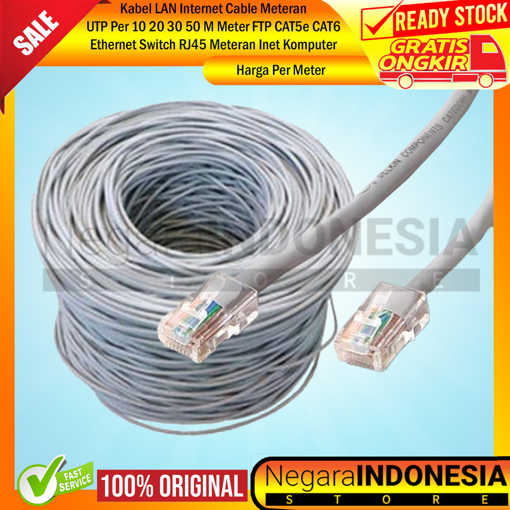 Jual Kabel LAN FTP CAT5e CAT6 CAT5 RJ45 Variasi Ukuran Per 10 20 30 50 ...