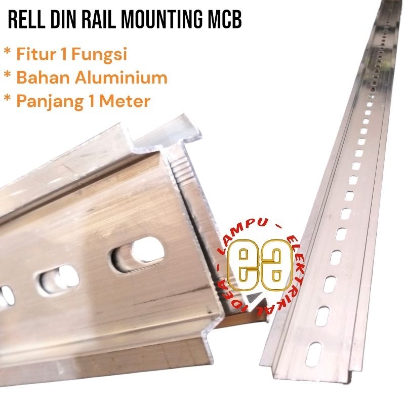 Jual Aluminium Din Rail Mounting Rell MCB Panel 1 Fungsi Permeter Murah ...