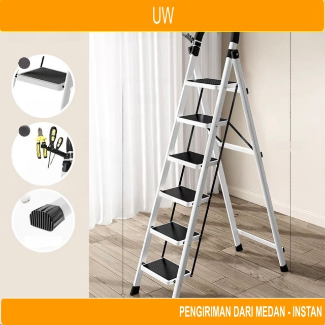 Jual UW Tangga Rumah Lipat Tangga Besi Lipat/tangga portable/ | Shopee ...