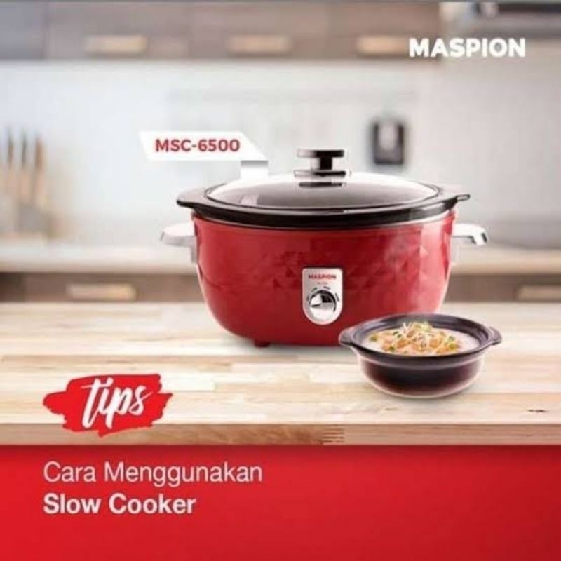 Jual SLOW COOKER MASPION KAPASITAS 6 LITER MSC6500 PANCI KERAMIK ...