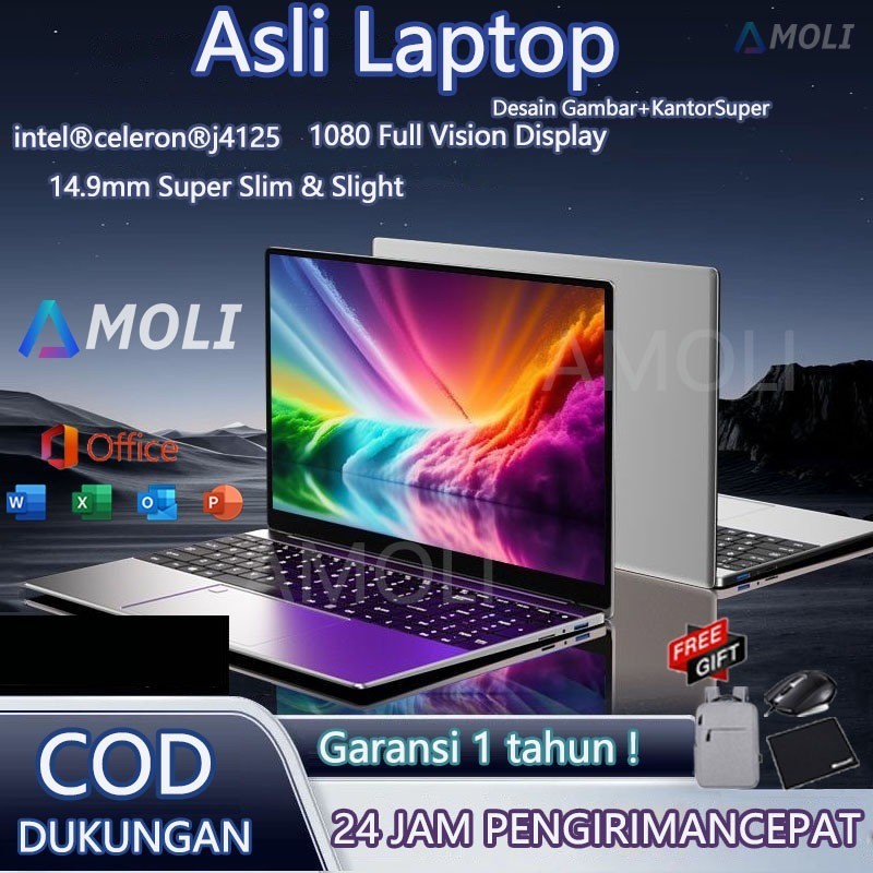 Jual AMOLI 「Pengiriman Lokal+COD」2024 Laptop Baru Intel J4125 HD 15.6 ...