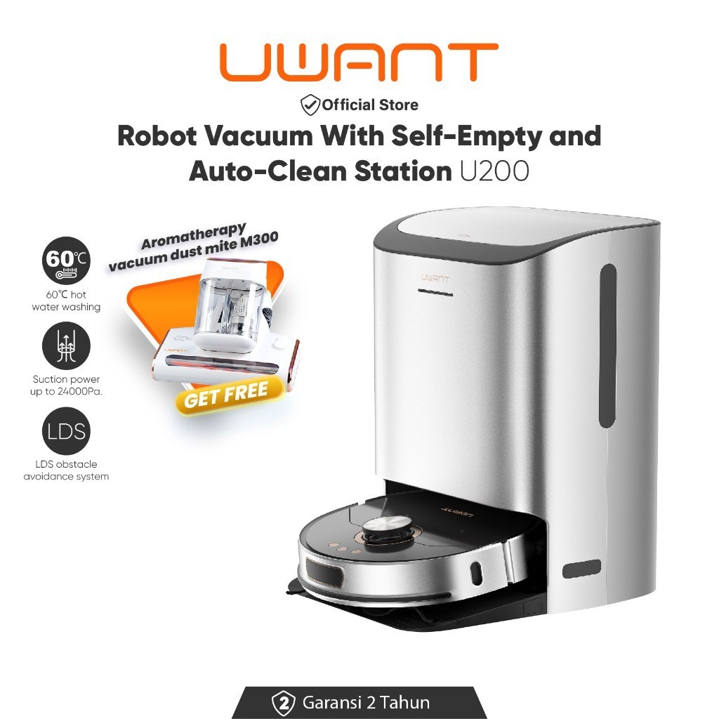 Jual Uwant U200 Smart Robot Vacuum With Self-Empty and Auto-Clean ...