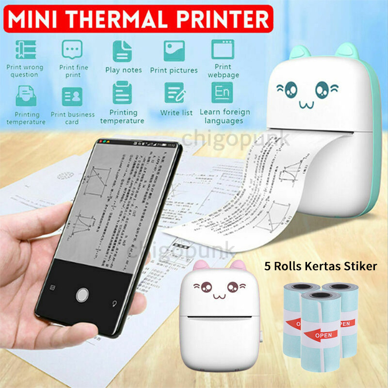 Jual Mini Portable Thermal Printer Pocket Printer Wireless Bluetooth ...