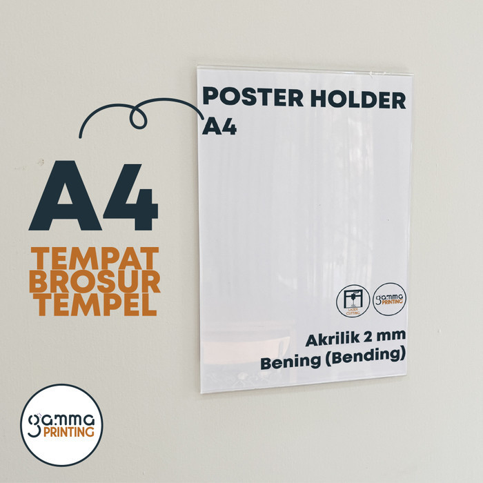 Jual Akrilik Tempat Poster A4 Tempel Dinding / Brosur Holder Qris ...