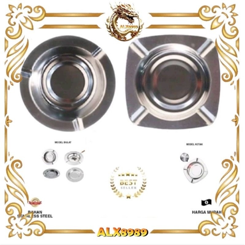 Jual ASBAK ROKOK STAINLESS STEEL / Mangkok Abu Rokok /Ashtray untuk ...