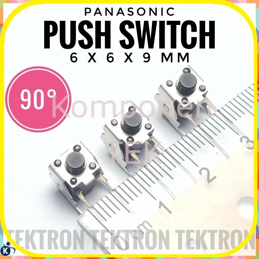 Jual Panasonic Push On Switch 6x6x9 Tact Sw Right Angle 2pin 6mm ...