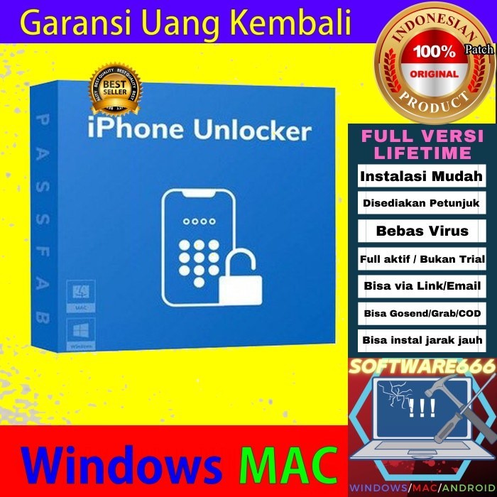 Jual Software Unlock iPhone: PassFab iPhone Unlocker 3 [WIN] SOFTWARE ...