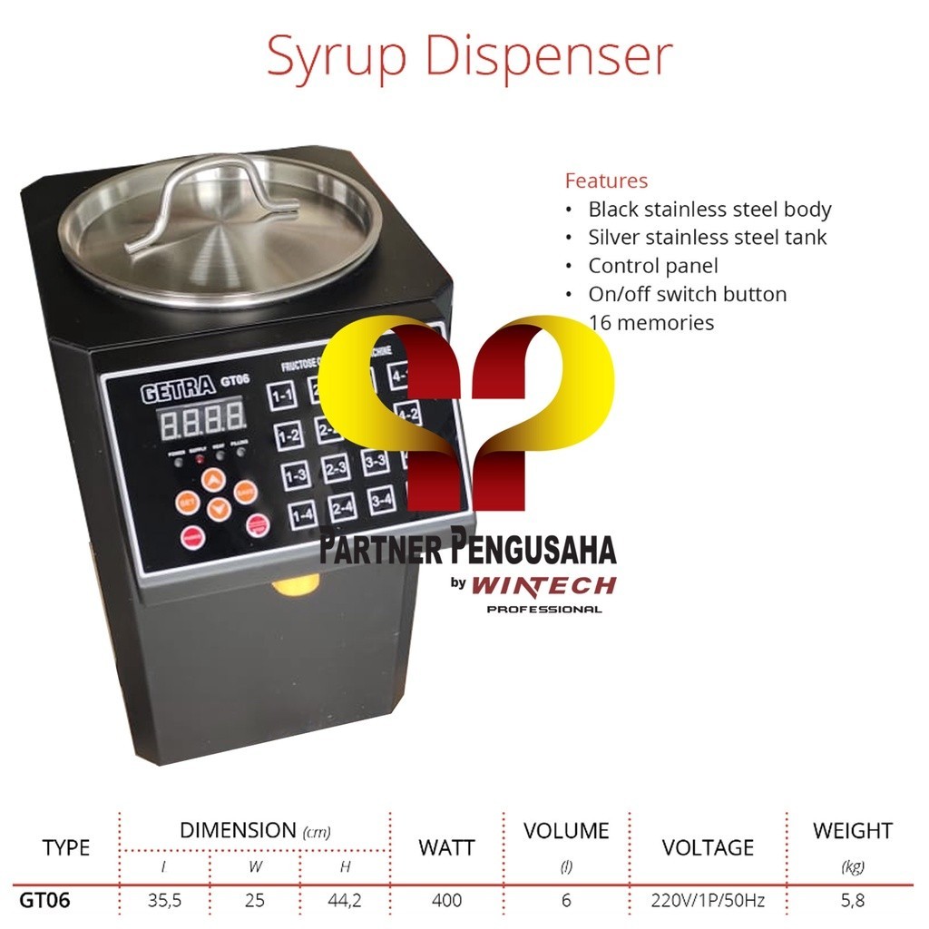 Jual GETRA GT06 GT 06 GT-06 FRUCTOSE SYRUP DISPENSER Mesin Takar Gula ...