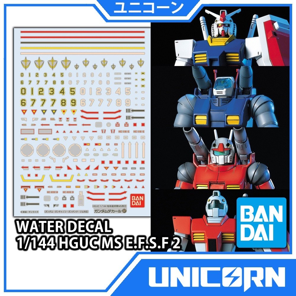 Jual Water Decal 37 For HGUC RX-78-2 Gun Cannon Guntank GM [MS Earth ...