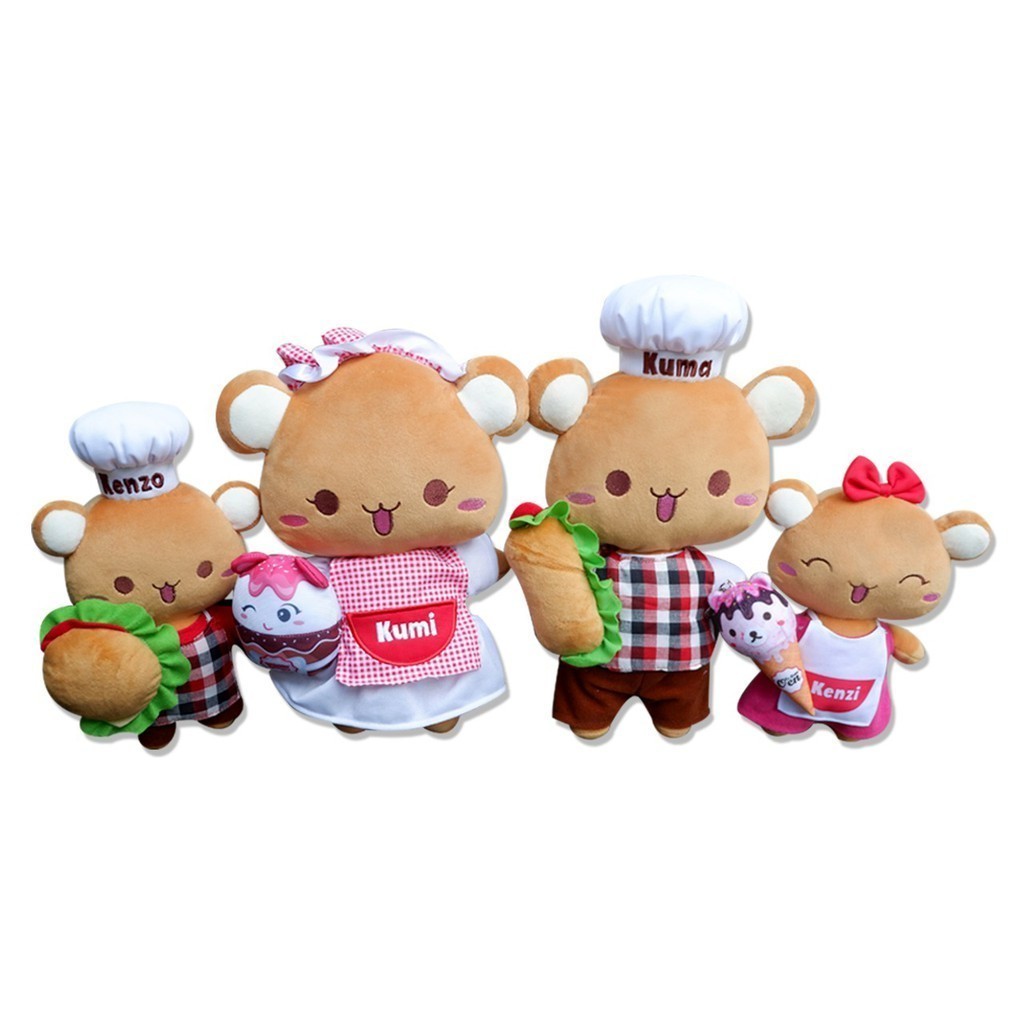 Jual Boneka beruang rila The Happy Village Kuma Family chef mama papa ...