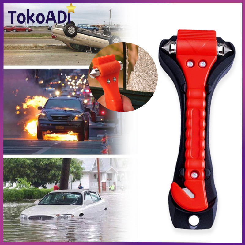 Jual Mobil Car Emergency Hammer Breaker Safety Seat Belt Cutter 2 In 1 ...