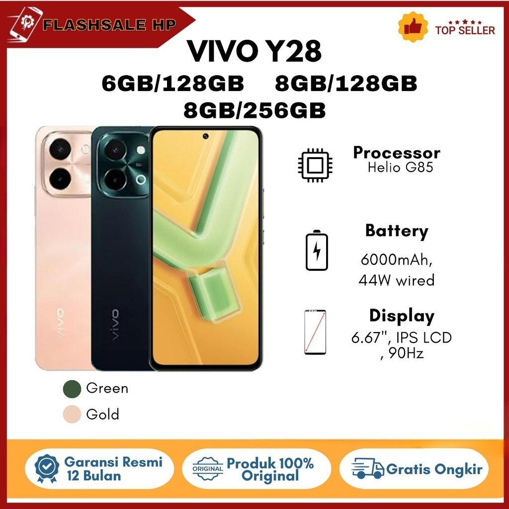 Jual Vivo Y28 RAM 6/128/ 8/128 & 8/256 Garansi Resmi | Shopee Indonesia