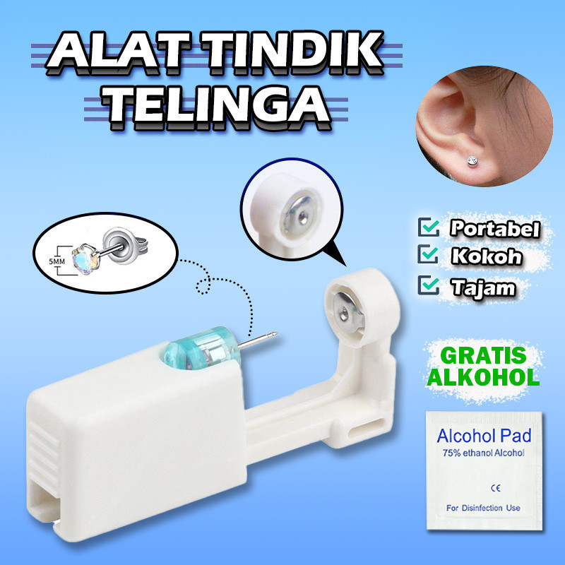 Jual Alat Tindik Anting Telinga Hidung Portabel Sekali Pakai / Alat ...