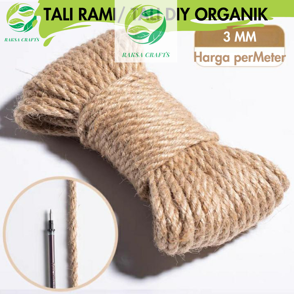 Jual Tali rami 3mm 4mm 5mm 6mm PER METER Tali goni / Garukan Kucing ...
