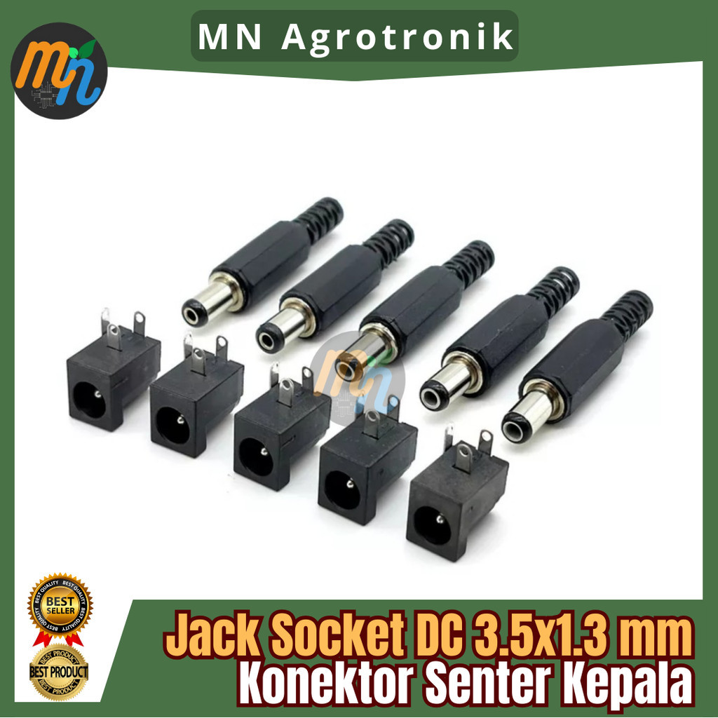 Jual Lubang Cas Jack Socket DC 3.5x1.3 mm Konektor Senter Kepala ...