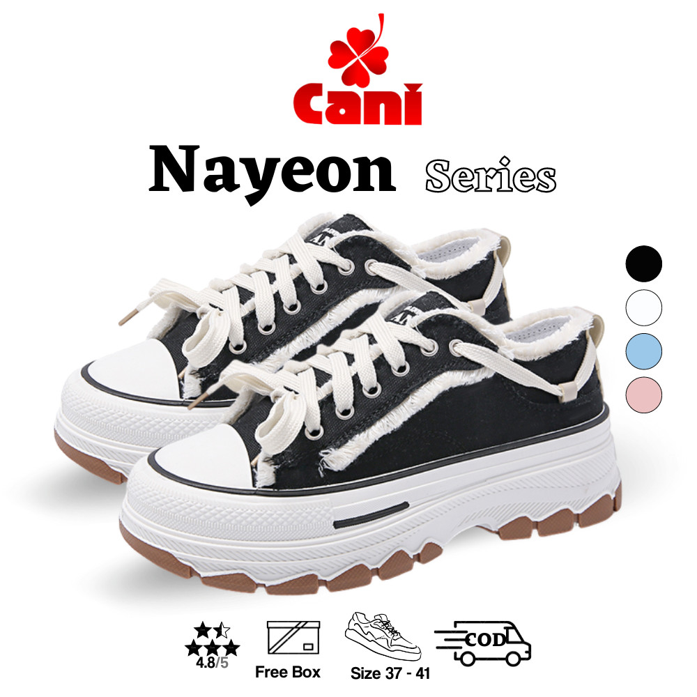 Jual Cani "Free Box" (Size 37 - 41) Nayeon Sepatu Canvas Wanita Bertali ...