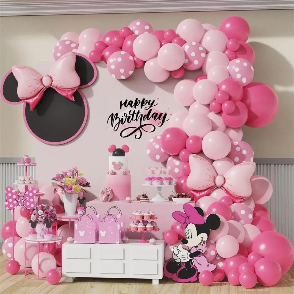 Jual Kit Balon Ulang Tahun Lengkungan Karangan Bunga Minnie Mouse Balon ...