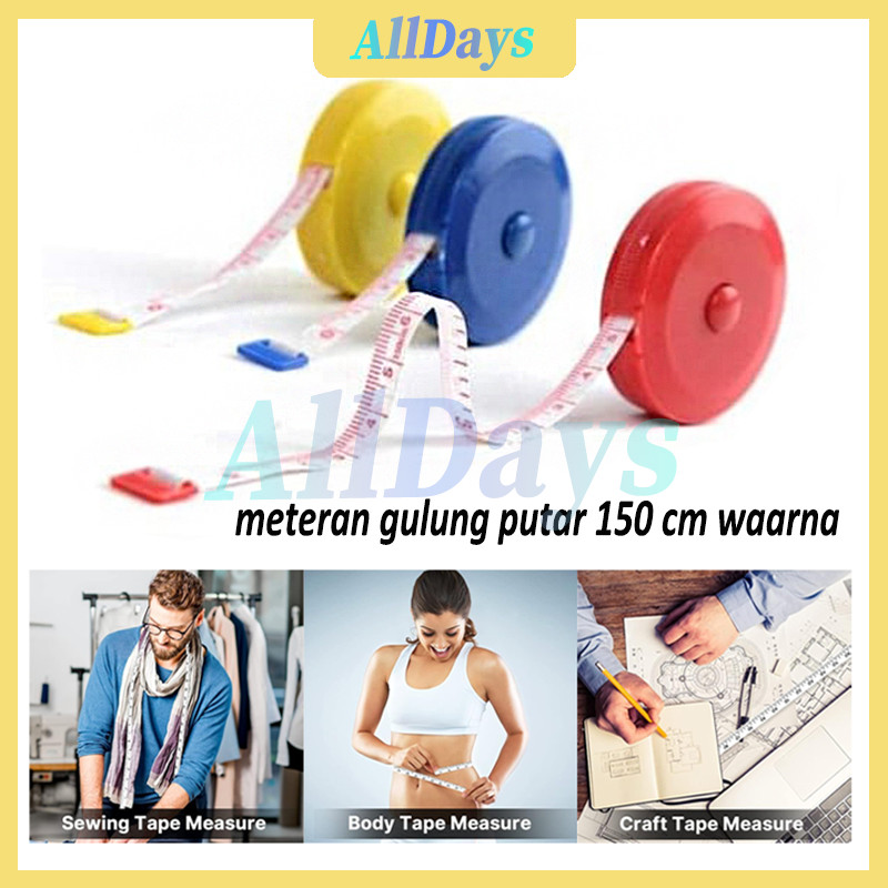 Jual Meteran Kain Mini / Meteran Mini Bulat / Meteran Pinggang 150 CM ...