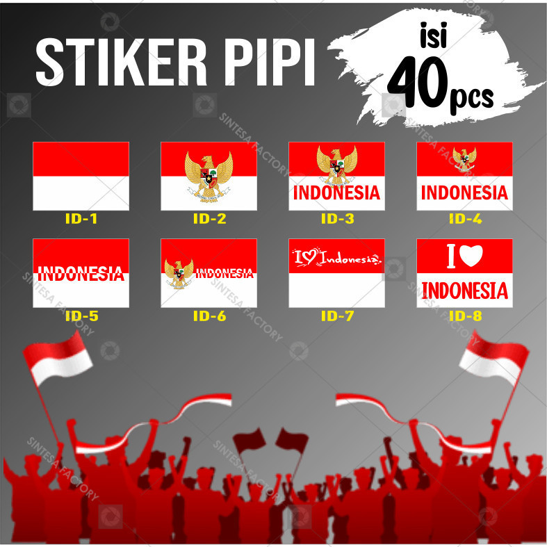 Jual Stiker pipi Bendera Indonesia Stiker Indonesia Stiker Agustusan ...