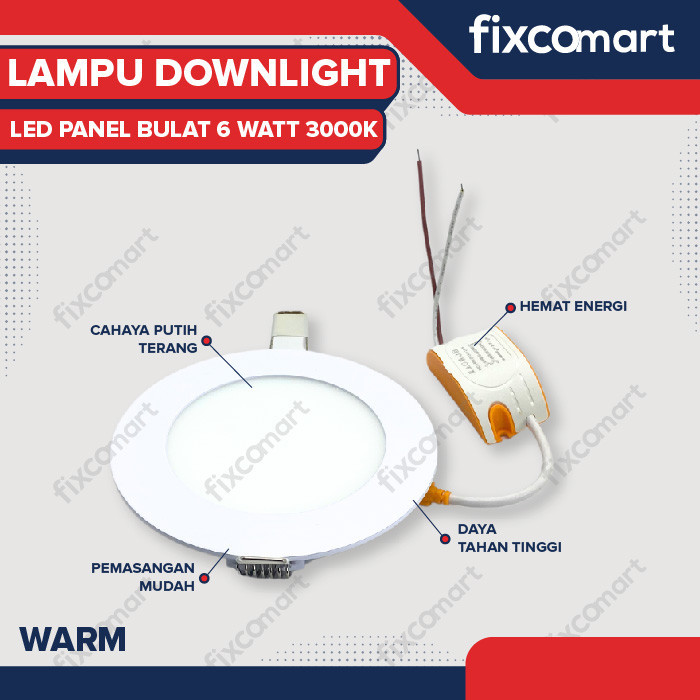 Jual Lampu Downlight LED Bulat 6 Watt - White/Warm white 200gr | Shopee ...
