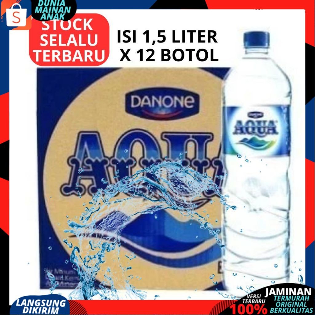 Jual DMA Air Minerale AQUA Botol 1500ML 1,5Liter / Isi 12 Botol Per DUS PER KARTON | Shopee ...