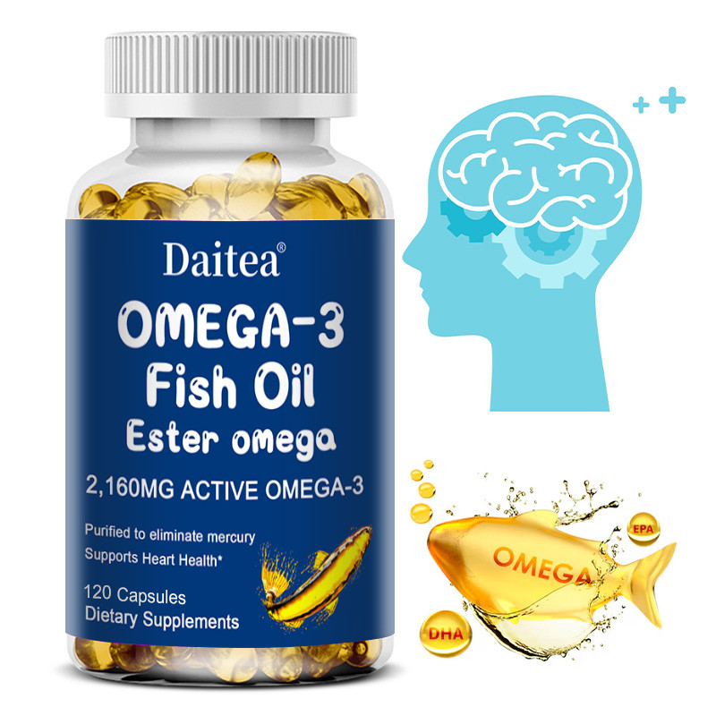 Jual Kapsul Minyak Ikan DAITEA OMEGA-3: Suplemen kesehatan otak, sendi ...