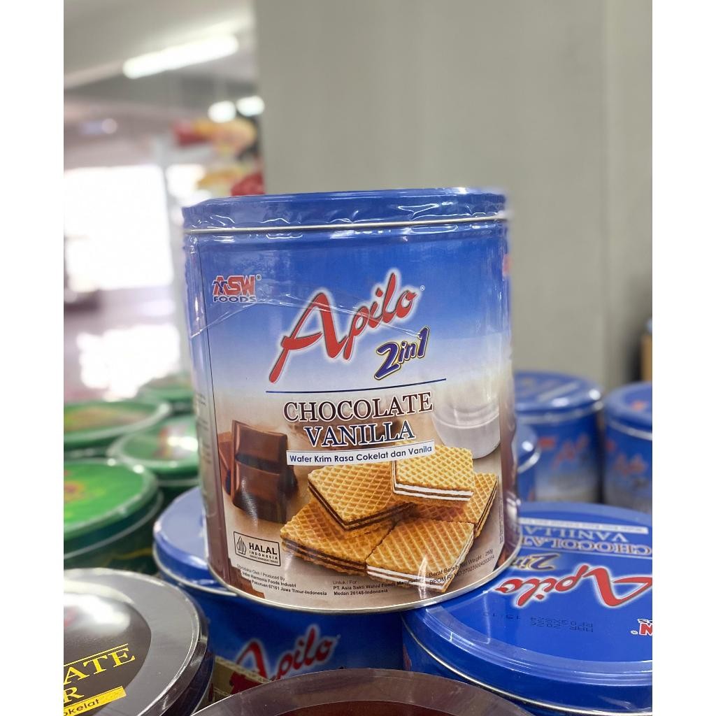 Jual Roti Kaleng ASW Foods Apilo 2in1 Chocolate Vanilla-Wafer 290 GR ...