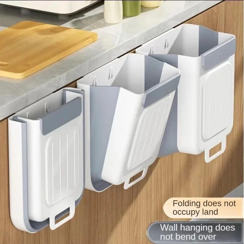 Jual Kitchen Wastebasket Garbage Can Recycle Bin Save Space Automatic ...