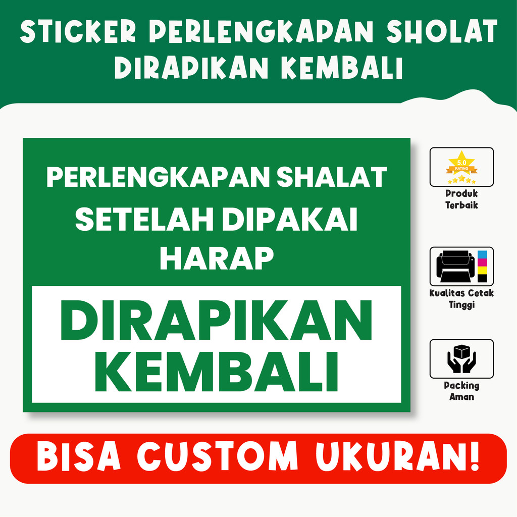 Jual Sticker Stiker Doa Muslim Rapikan kembali Perlengkapan Shalat ...