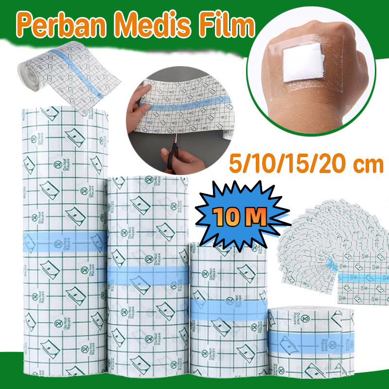 Jual Film PU Plester Luka Anti Air 10M Perban Medis Film Plester Tahan ...
