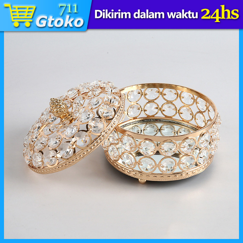 Jual Toples Kaca Permen Glass Sugar Bowl Crystal Jewelry Storage Box ...