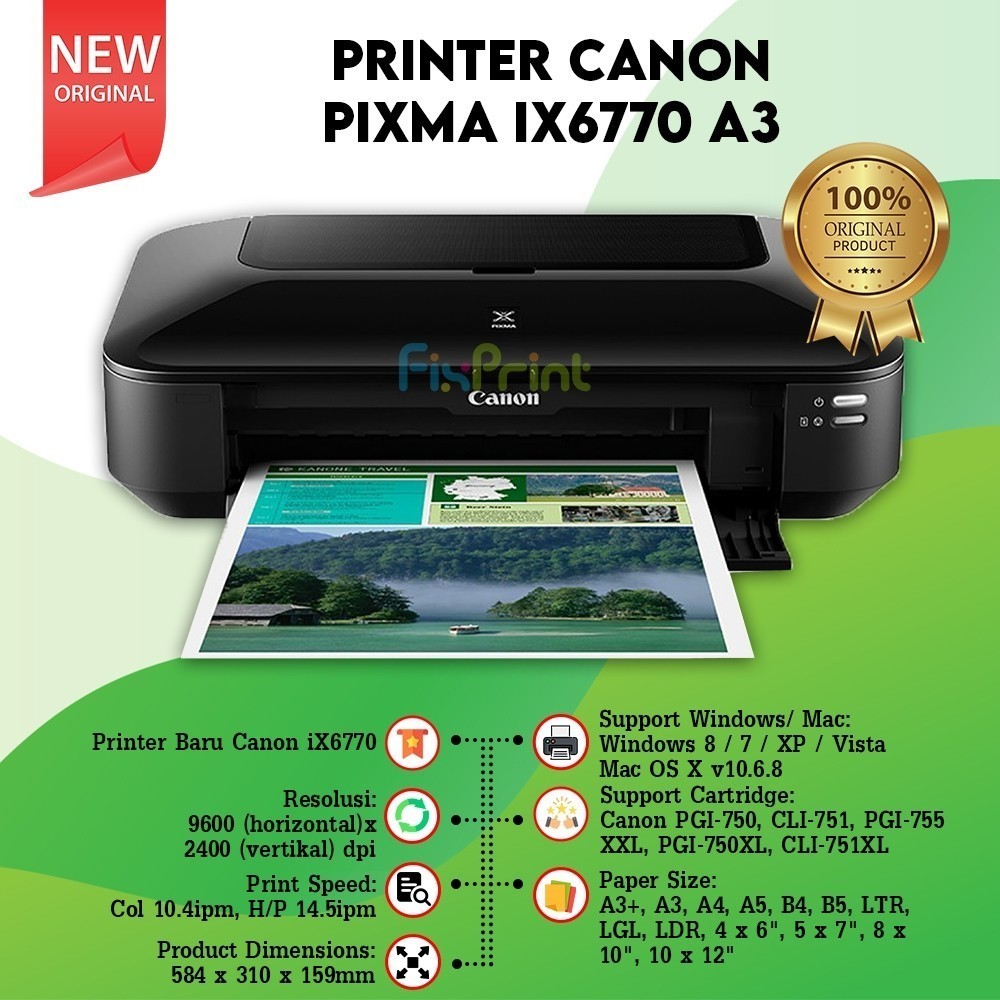 Jual Printer Inkjet Canon Pixma IX6770 IX 6770 ORIGINAL A3 PGI-750 CLI ...