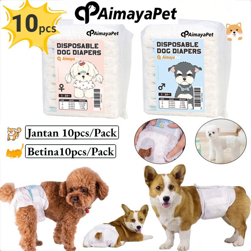 Jual AimayaPet 10pcs Popok Diapers Anjing Kucing / Popok Anjing Hewan ...