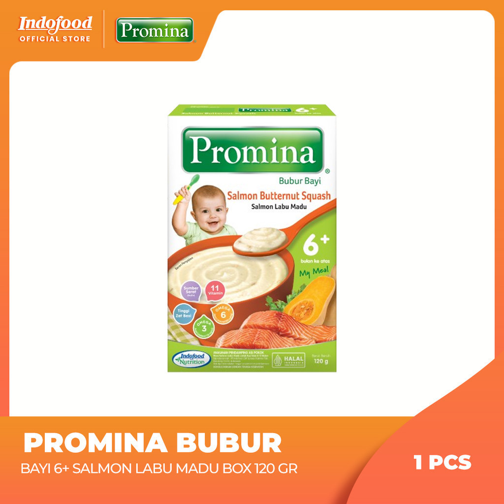 Jual Promina Bubur Bayi 6+ Salmon Labu Madu 120 Gr | Shopee Indonesia