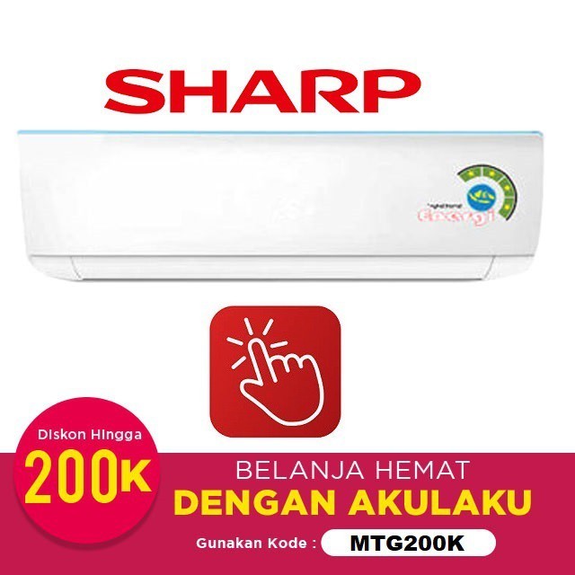 Jual SHARP AC 1/2 PK AH A5BEY- LOW WATT +PASANG + PIPA 3 Meter - garansi RESMI | Shopee Indonesia