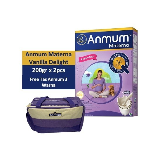 Jual Anmum Materna Vanilla Delight 200 gr x 2pcs (Free Tas Anmum 3 ...