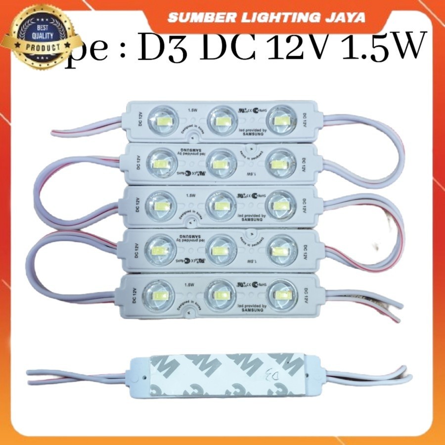 Jual COD & READY STOK PAKET 20 PCS LAMPU MODUL LED SAMSUNG 3 MATA 12 ...