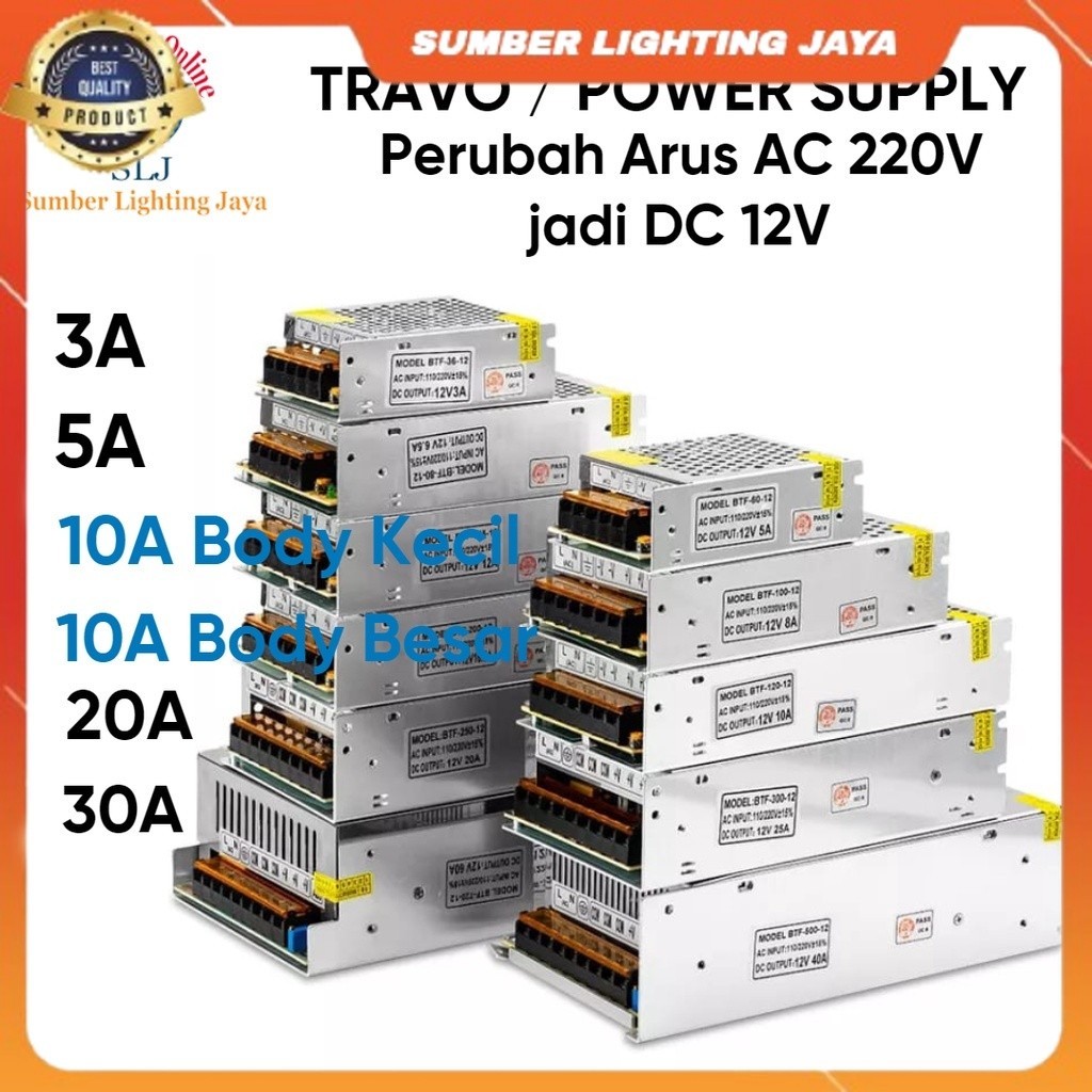 Jual COD & READY STOK TRAFO LED STRIP 12V 3A 5A 10A 20A 30A / POWER SUPPLY ADAPTOR SWITCHING ...