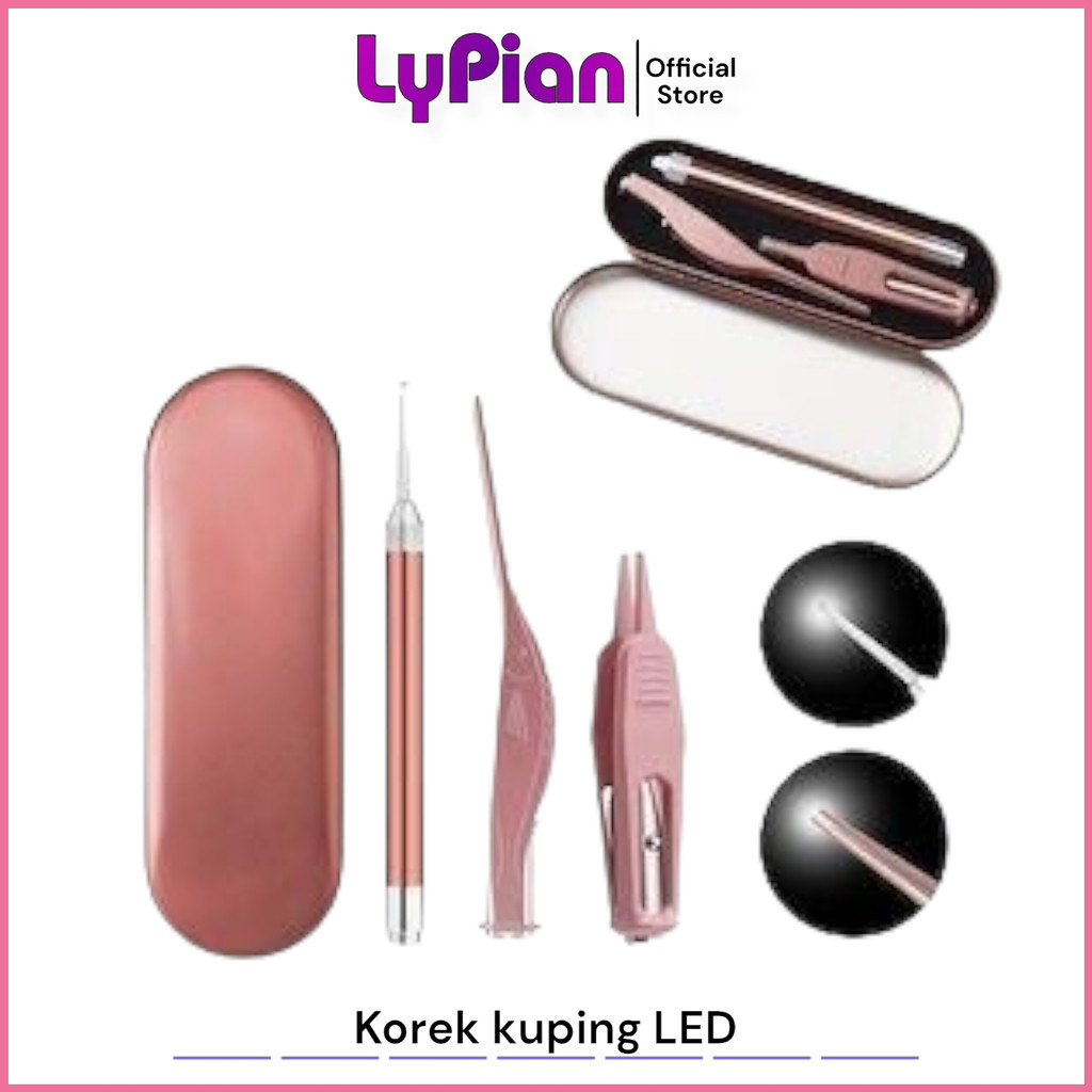 Jual Korek Kuping LED Set Lengkap Premium Wadah Besi Pembersih Telinga ...