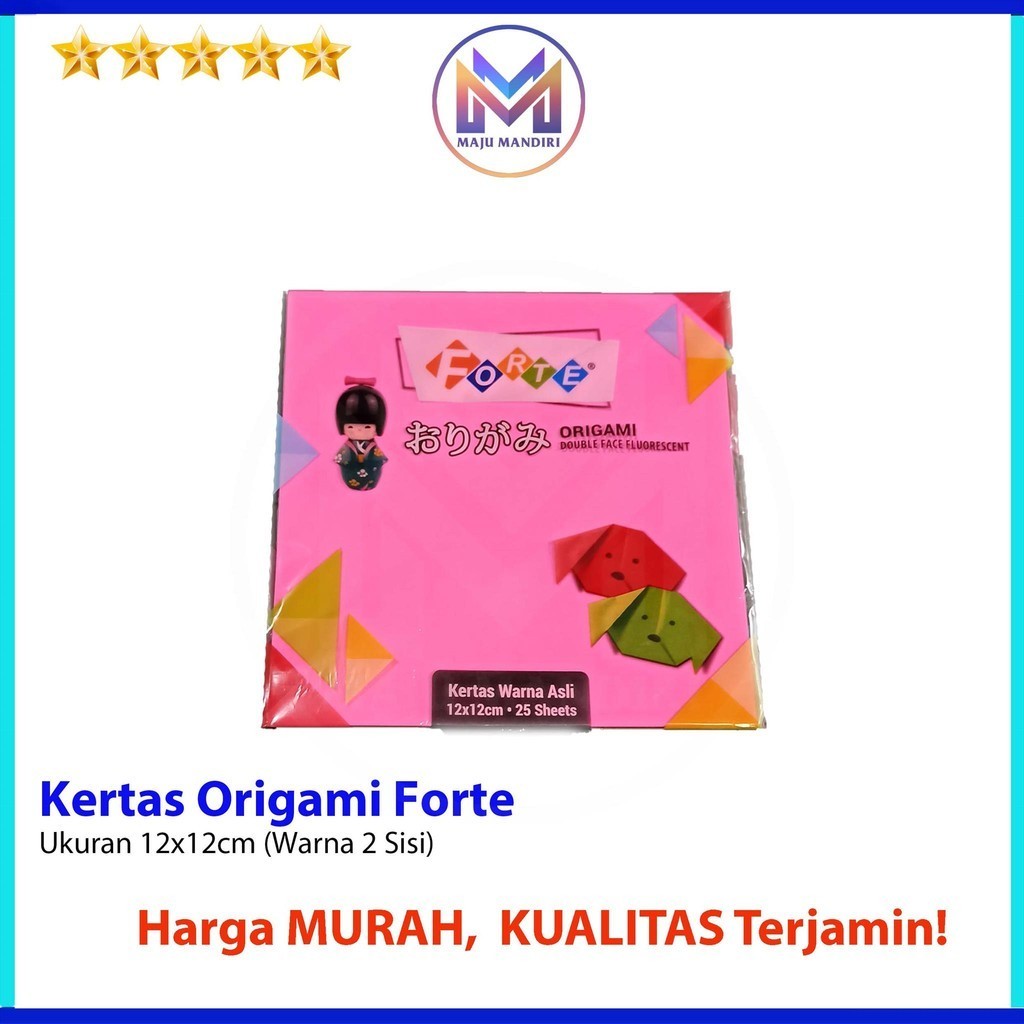 Jual Kertas Origami Forte Kecil 12 x 12 / Kertas Lipat 2 Sisi Isi 25Lbr ...