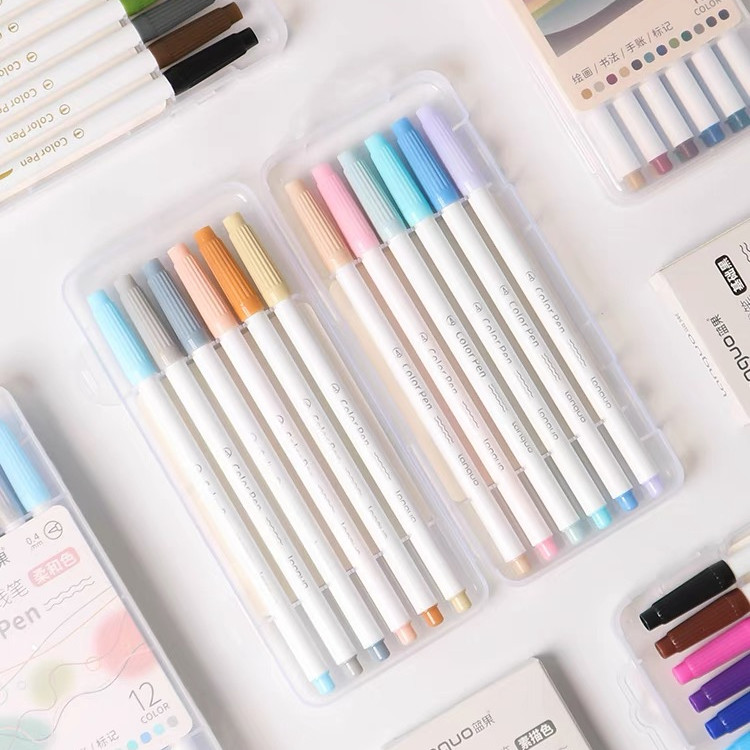 Jual Color Brush Pen Pastel 12 Warna Calligraphy Pen Brush Lettering ...