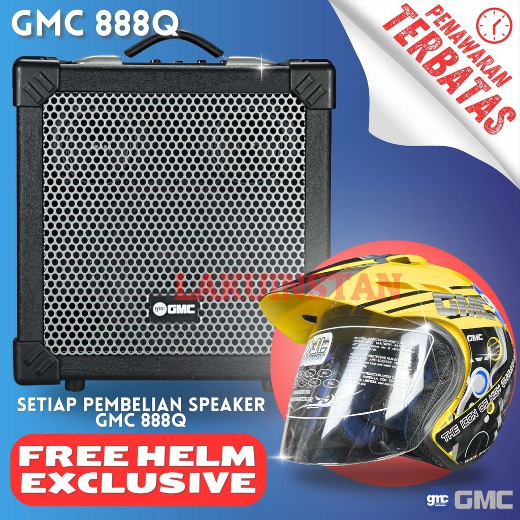 Jual SPEAKER GMC 888Q PORTABLE BLUETOOTH + 2 MIC WIRELESS | Shopee Indonesia