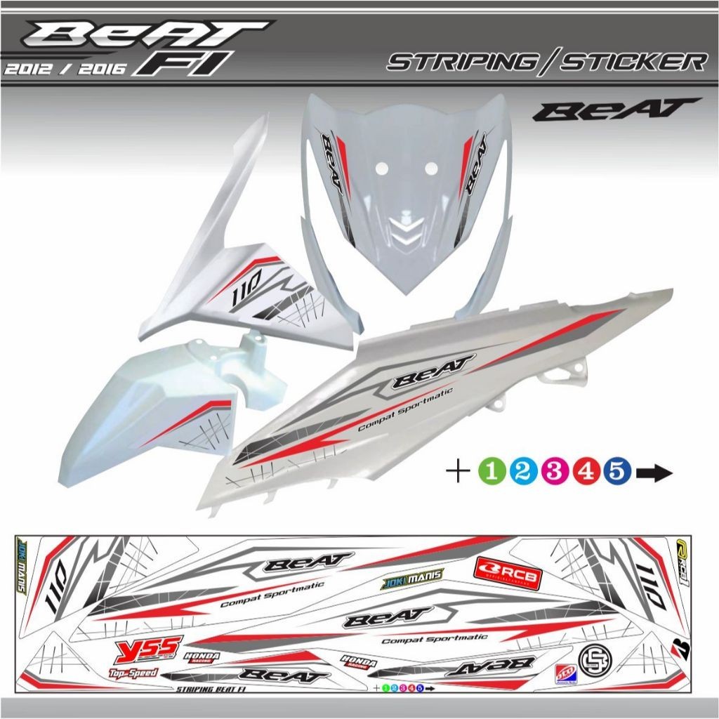 Jual STICKER MOTOR STIKER MOTOR BEAT FI 2013 / STRIPING VARIASI STIKER ...